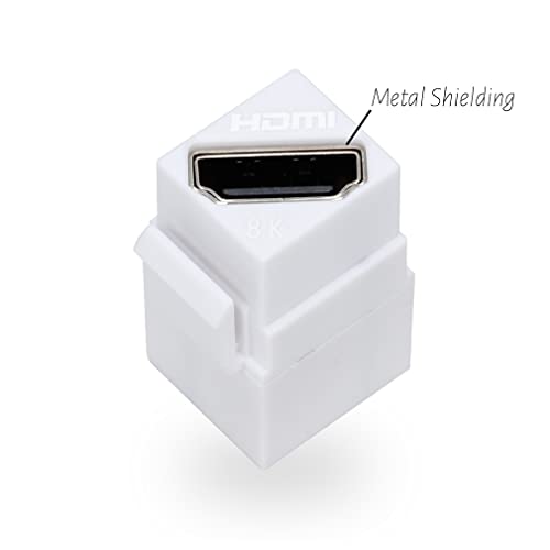YOEMELY HDMI Keystone 8K, White HDMI Keystone Coupler for HDMI 2.1a Cable Pass Through, including 8K 60Hz or 4K 120Hz resolution and up to 48G bandwidth (6 Pack)