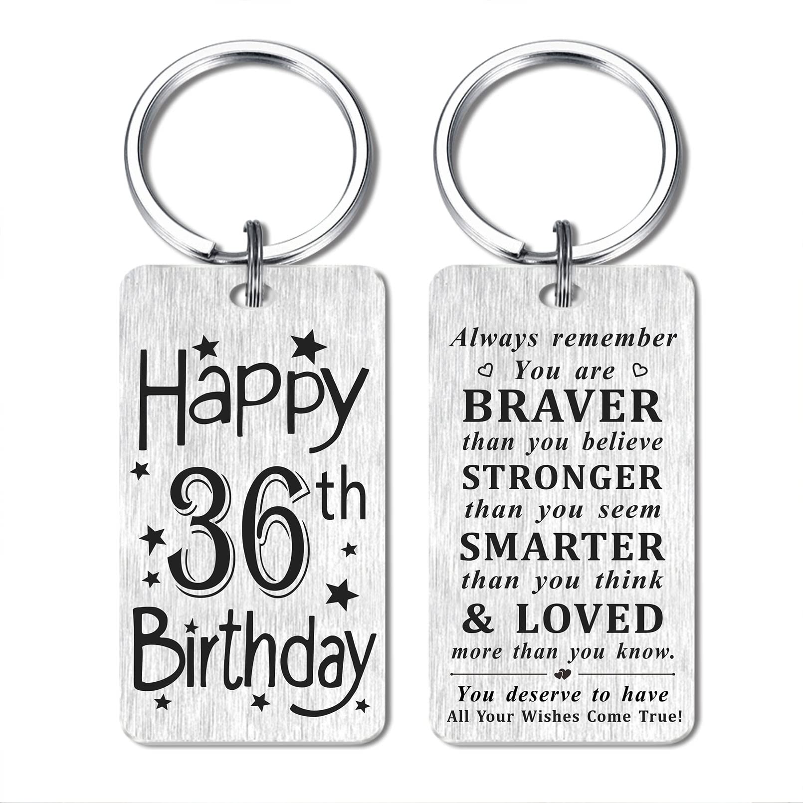 HYHYDHP 36th Birthday Gifts for Women Men, Happy 36 Year Old Birthday Keychain, 36 Yr Bday Presents Ideas