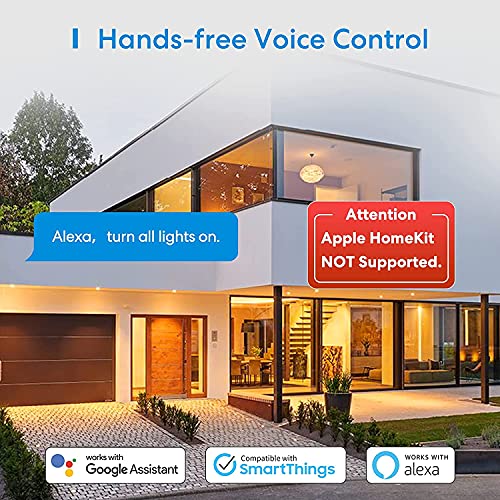 3 Way Smart Light Switch (Neutral Wire Required), Meross 2.4G WiFi Light Switch Supports Alexa, Google Assistant and SmartThings, Voice Control and Schedule (1 Pack)