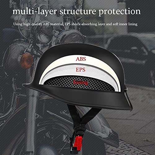 German Style Motorcycle Half Helmet Open Face Adult Men Women DOT Approved Retro Helmet (White)