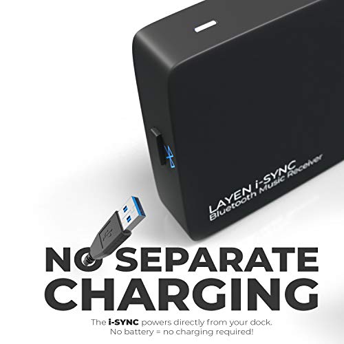 LAYEN i-SYNC 30 Pin Bluetooth Adapter Audio Receiver for Bose SoundDock and Other iPod iPhone Music Docking Stations, Hi-Fi, Stereo and Speakers (Not Suitable for Cars)