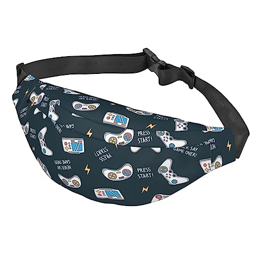 Joystick Gamepad Game Controller Fanny Pack Sling Bag Adjustable Waist Bag Crossbody Sling Backpack For Men Women Travel Hiking Cycling Running