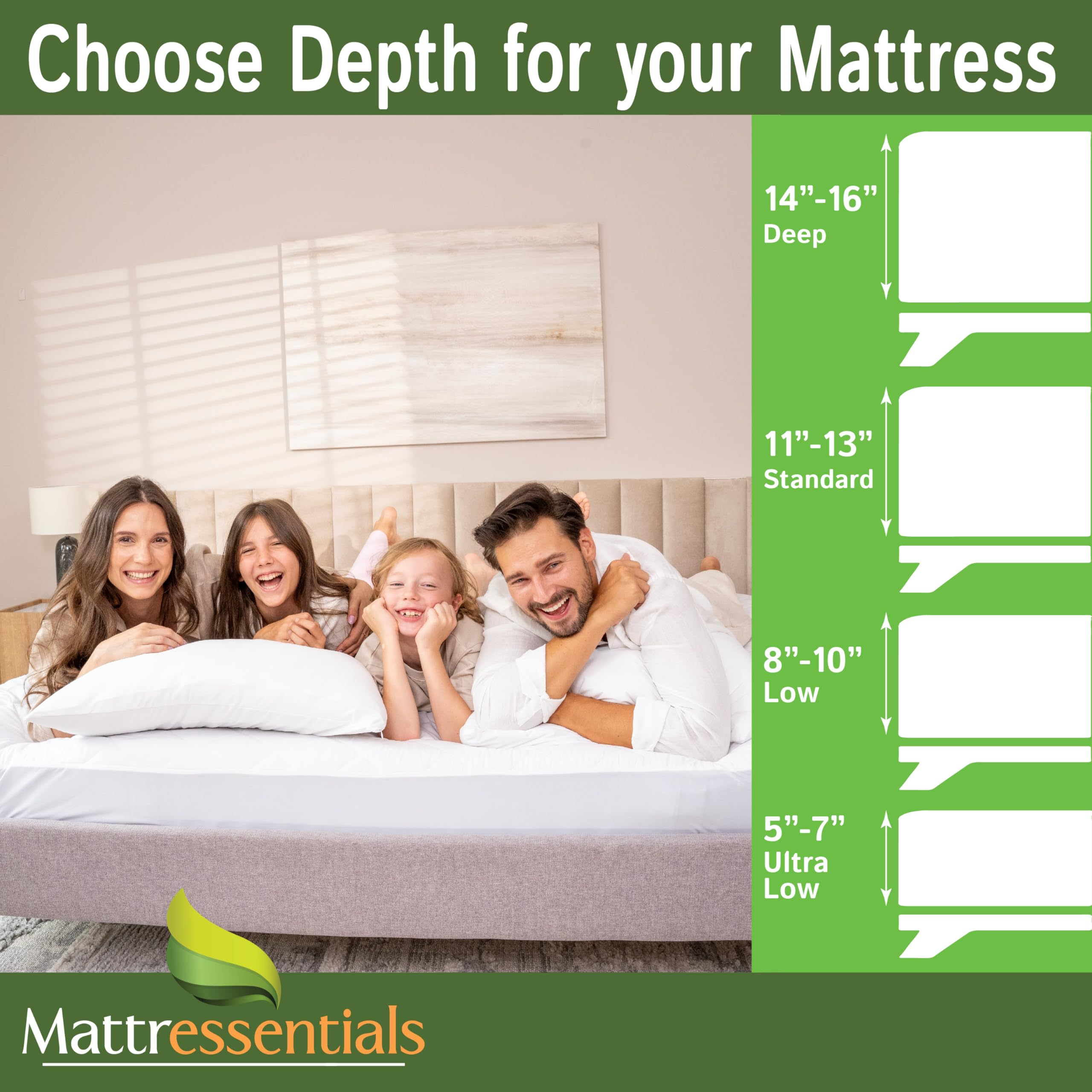 Zippered Twin XL Mattress Protector (11"-14" Depth) - Bed Bug Waterproof Mattress Cover, Premium Quality Hypoallergenic Encasement White