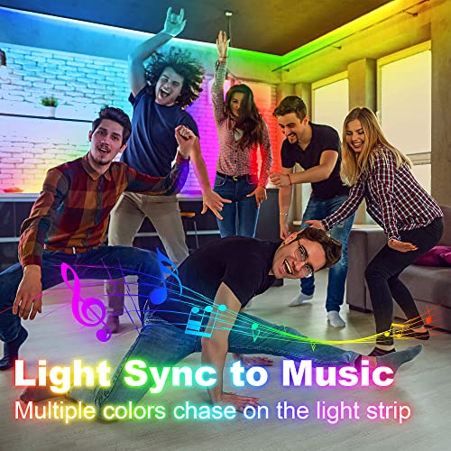 GIDERWEL Smart DreamColor Addressable RGB LED Strip Light 16.4ft Kit,Work with Alexa&Google Assistant,WiFi and Bluetooth APP/Voice/Music Sync Control 5050 Alexa LED Lights Ambiance Lighting