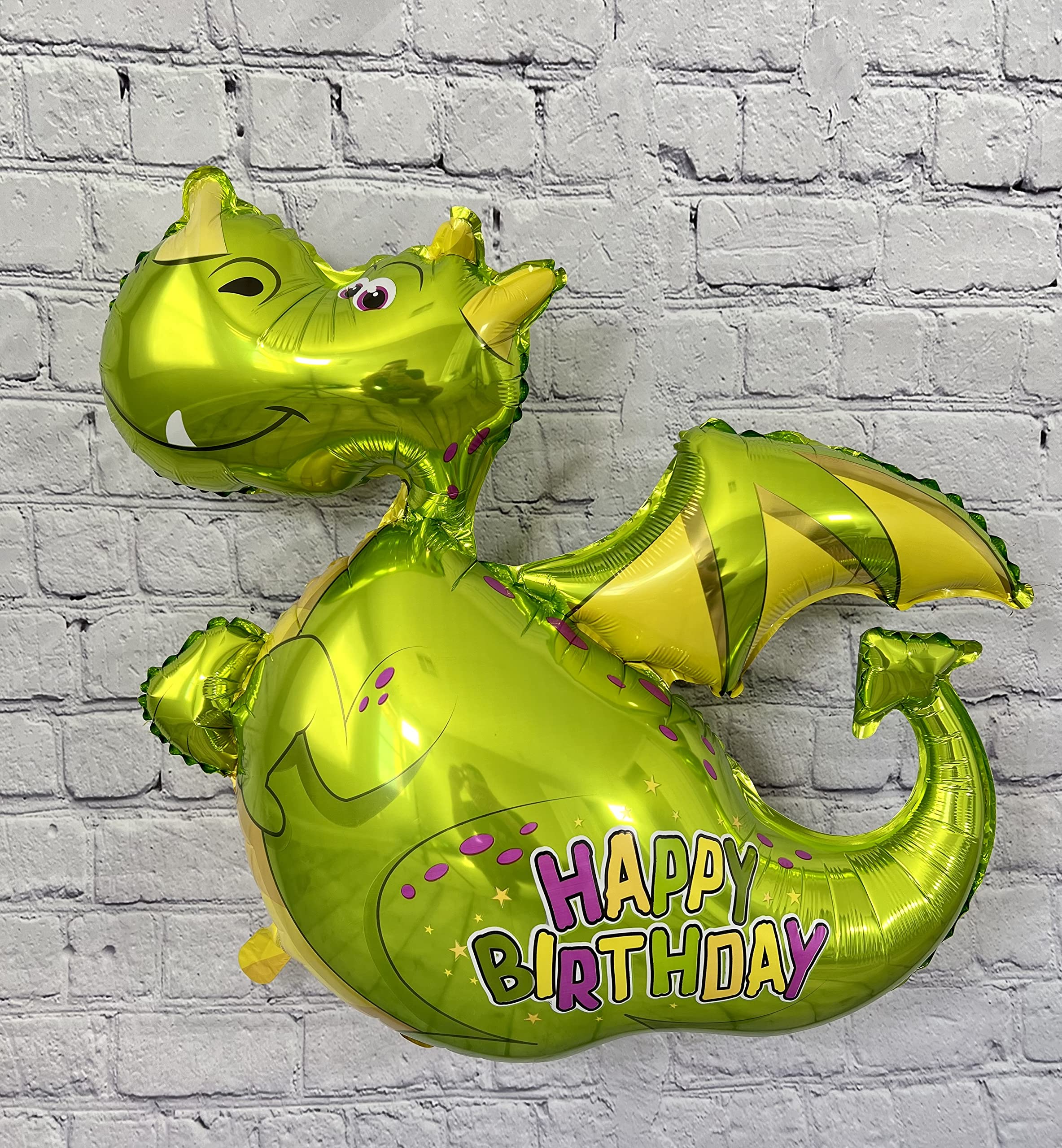 Dragon Foil Balloon Green Flying JUMBO Mylar Kids Birthday Party Decorations 36" Dragon
