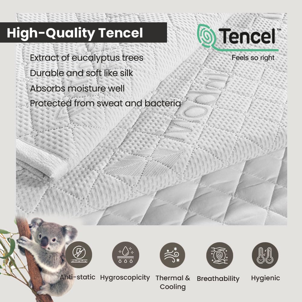 ILWOUL Heated Mattress Pad Heating pad Machine Washable, Auto 15 Hours Shut Off, 5 Heating Setting, Radiation Blocking, Tencel Material, Bed Warmer with Dual Controller, UL Listed (Double)