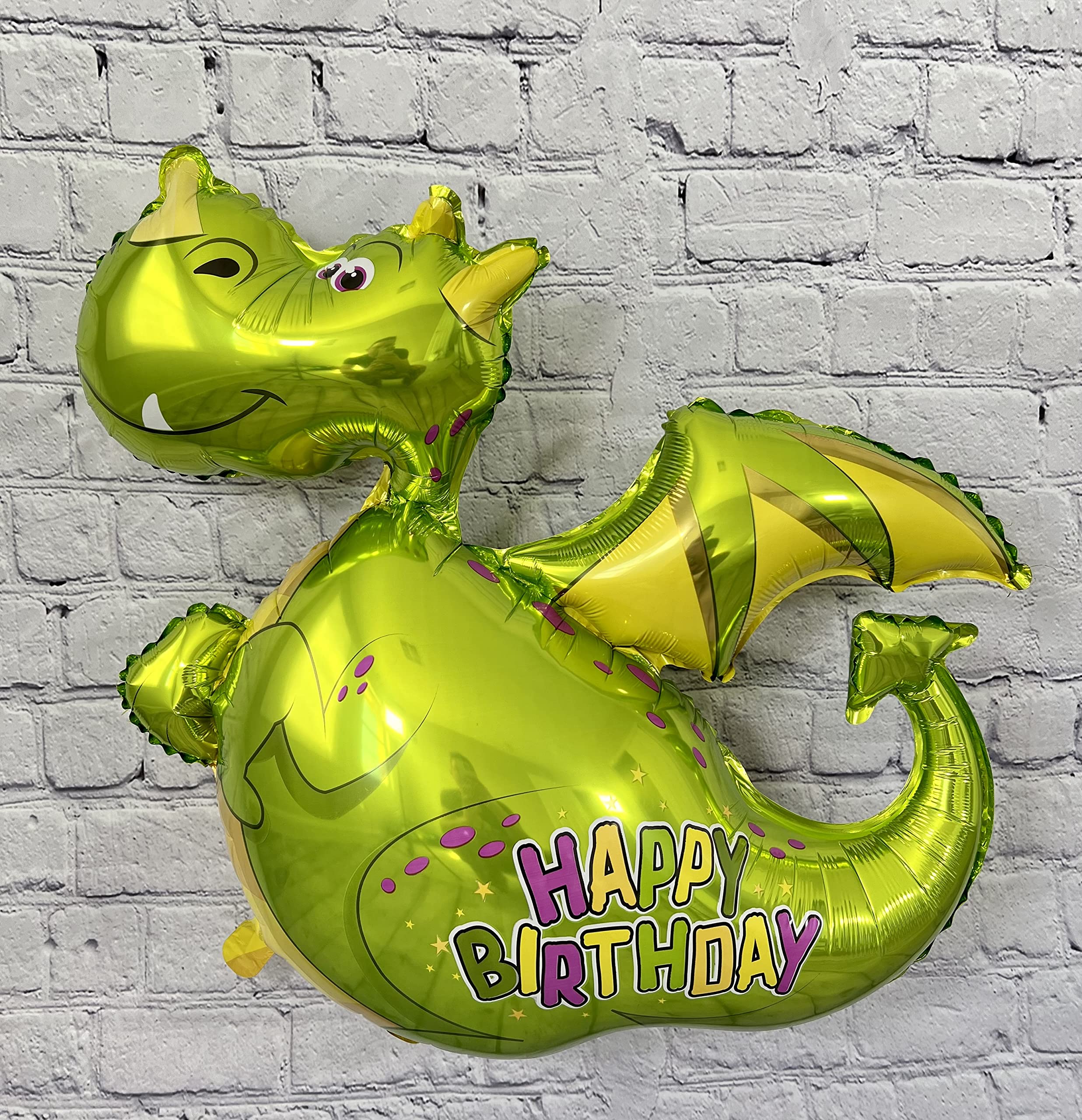 Dragon Foil Balloon Green Flying JUMBO Mylar Kids Birthday Party Decorations 36" Dragon