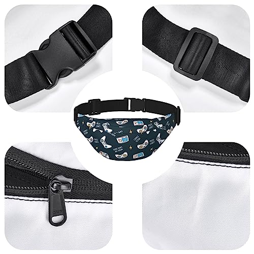 Joystick Gamepad Game Controller Fanny Pack Sling Bag Adjustable Waist Bag Crossbody Sling Backpack For Men Women Travel Hiking Cycling Running