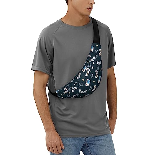Joystick Gamepad Game Controller Fanny Pack Sling Bag Adjustable Waist Bag Crossbody Sling Backpack For Men Women Travel Hiking Cycling Running