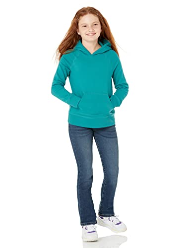 Amazon Essentials Girls' Pullover Hoodie Sweatshirt, Bright Pink, Large