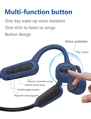 Taiyoko Bone Conduction IP68 Waterproof Bluetooth 5.0 Headphones Open-Ear Sport Wireless Headset with MP3 Play Swimming Headphones Up to 6-8H Playtime