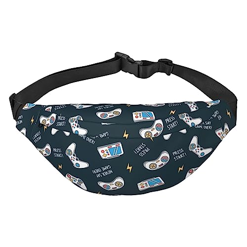 Joystick Gamepad Game Controller Fanny Pack Sling Bag Adjustable Waist Bag Crossbody Sling Backpack For Men Women Travel Hiking Cycling Running