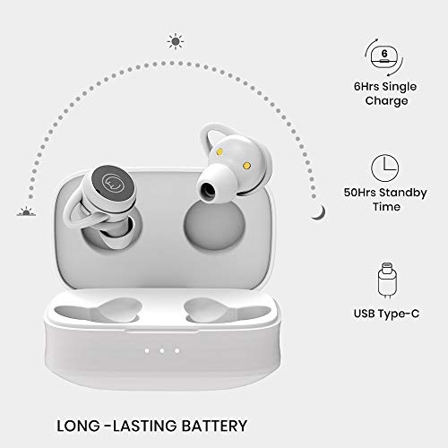 Mixsoul TWS Bluetooth 5.0 Earbuds with Charging Case, Mini HD Stereo Sound Noise Cancelling in-Ear Headphones, One-Step Pairing IPX5 Waterproof True Wireless Earbuds Built-in Mics for iPhone/Android