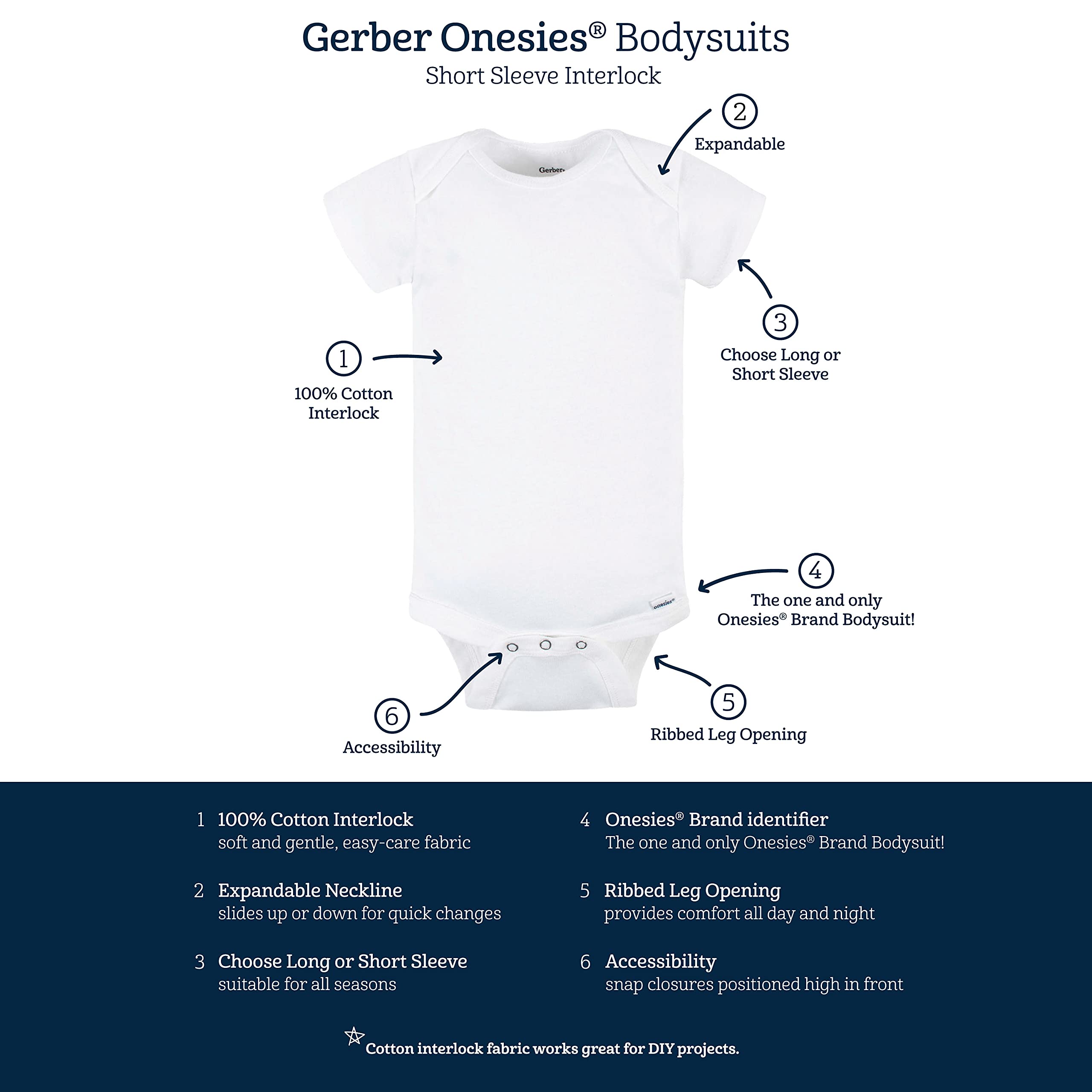 Gerber Baby 5-Pack Solid Onesies Bodysuits, Pink, 6-9 Months