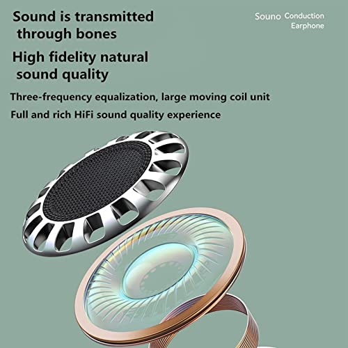 Wireless Bluetooth Ear Hook Osteoconductive Sports Headset - Support SD Card Headset Stereo Sport Earphone - Open Ear Noise Reduction Long-Lasting Battery Life Outdoor Sports