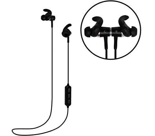 Micro.cc Wireless Sports Headphones, Magnetic Wireless Earbuds with Bluetooth 4.1 ~ Lightweight & Noise Cancelling ~ Exercise Earphones with Built In Mic ~ Perfect for Workouts, Running & More (Black)