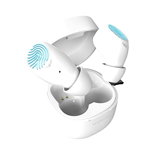 Soul S-Track Wireless Earbuds with Charging Case - Water Resistant, Sport Earbuds + 7 Hour Charge Time - Incredibly Lightweight Wireless in Ear Headphones - Earbuds Wireless Bluetooth - Pearl White