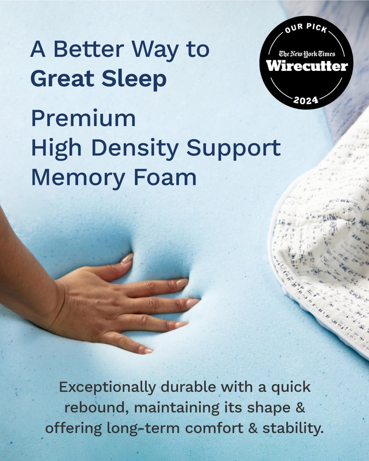 ViscoSoft 4 Inch Memory Foam Mattress Topper Full - Select High Density Ventilated Mattress Pad - Premium Removable Rayon Cover