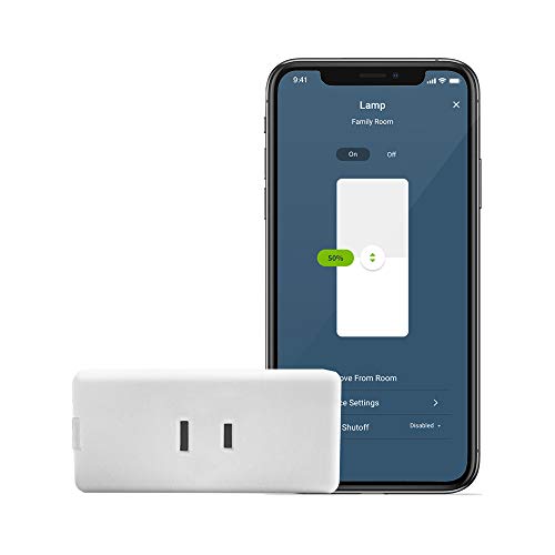 Leviton D23LP-2RW Decora Smart Wi-Fi Mini Plug-In Dimmer (2nd Gen), Works with Hey Google, Alexa, Apple HomeKit/Siri, and Anywhere Companions, No Hub Required