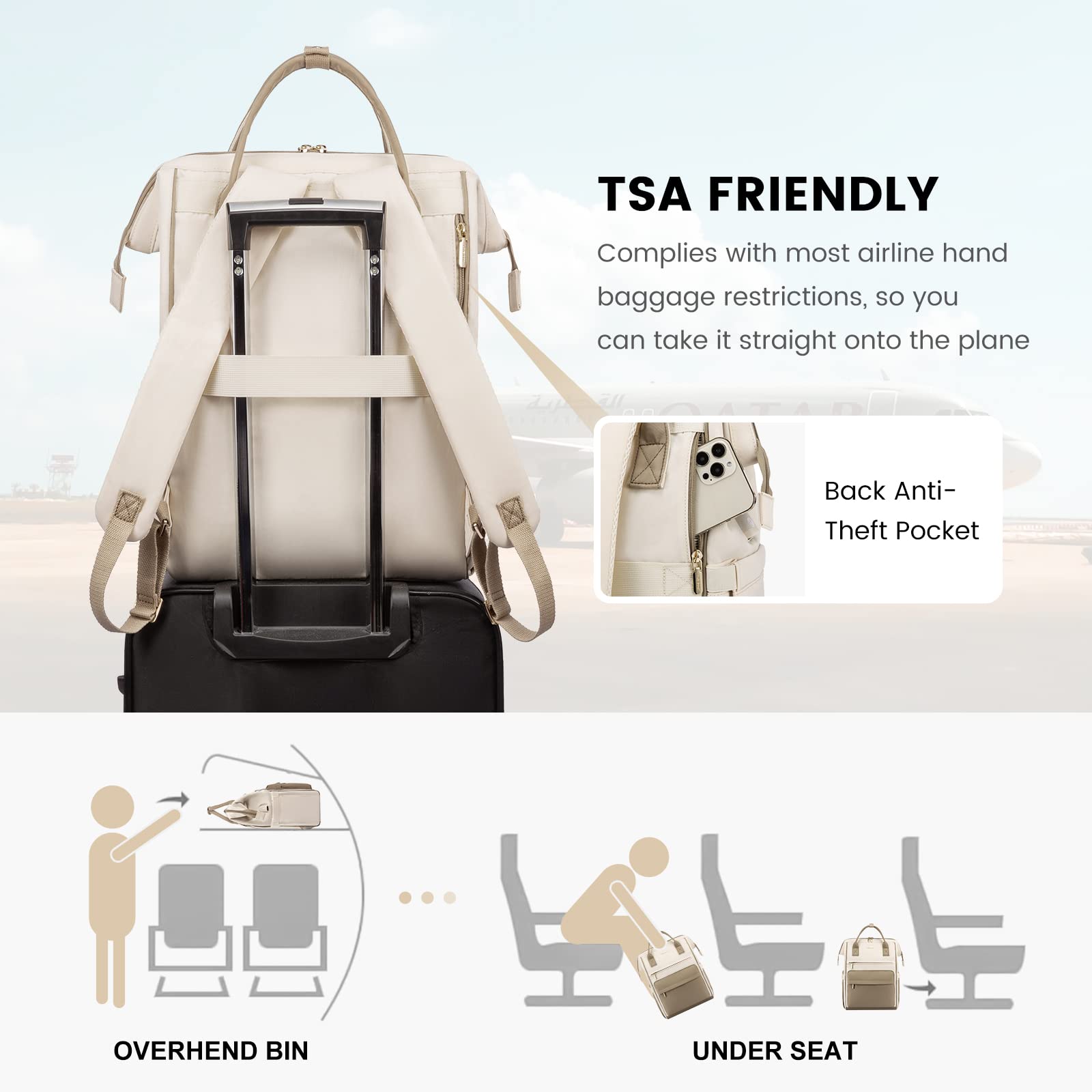 LOVEVOOK Laptop Backpack Purse for Women Waterproof Teacher Nurse Bag, 17.3 inch Work laptop Bag with USB Port, Business Travel Computer Backpack