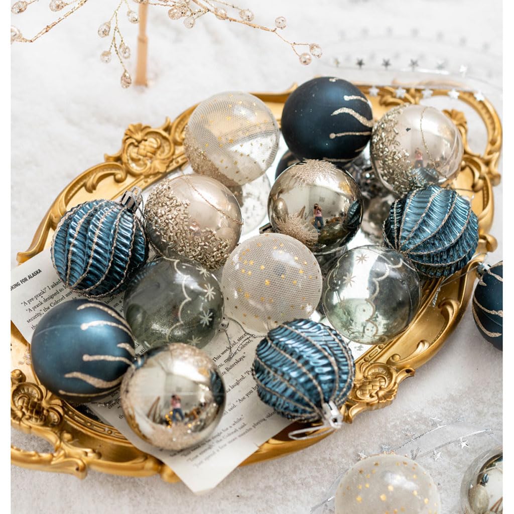 SYALEO 30pcs Christmas Balls Ornaments 60mm/2.36'' Shatterproof Christmas Tree Decoration Birthday Hanging Ball Decorative Xmas Baubles Wedding