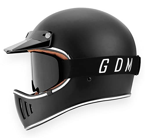 GDM Rebel Retro Vintage Motorcycle Helmet Sahara Package (Large)