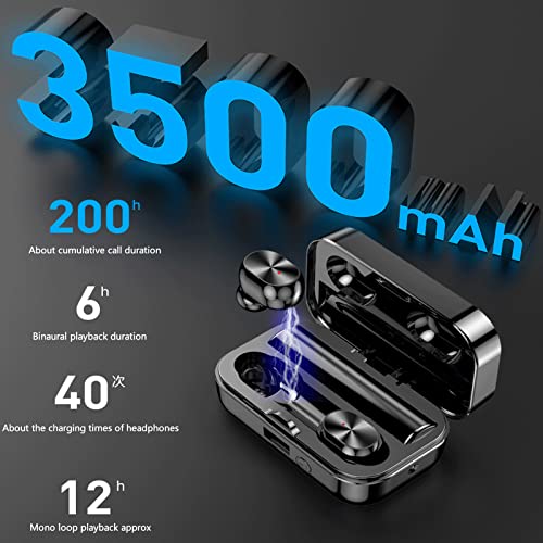 NA# Digital Power Display Bluetooth Wireless 5.2 Earbuds - in-Ear Sports Waterproof Noise Cancellation Stereo Headset with Charging Box - Light-Weight Earbuds for Running Outdoor Office Travel