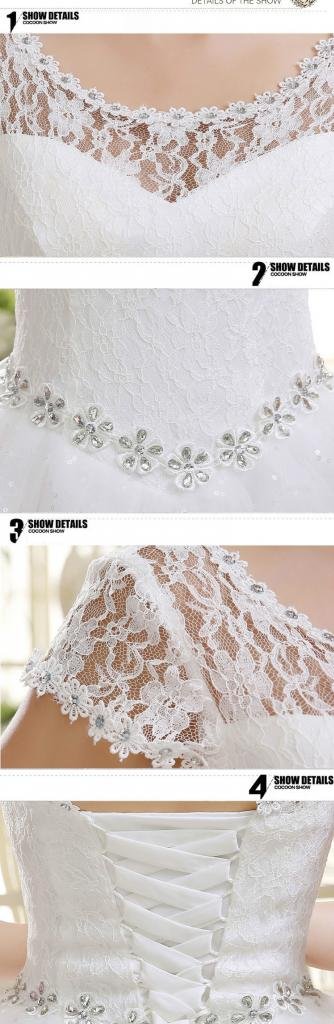 Eyekepper Double Shoulder Floor Length Bridal Gown Wedding Dress Custom Size (04,White)