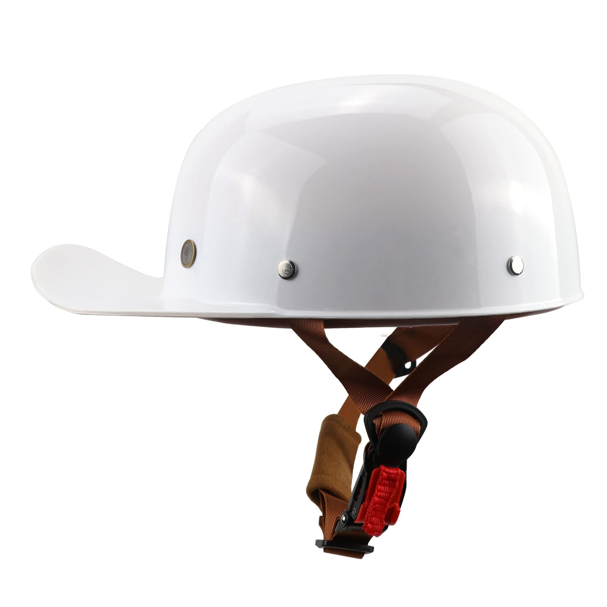 WYFDC DOT Certified - Baseball Cap Style Retro Motorcycle Helmet Unisex-Adult for Moped Cap Jet Scooter Street Cruiser with Mask Towel (L,White)