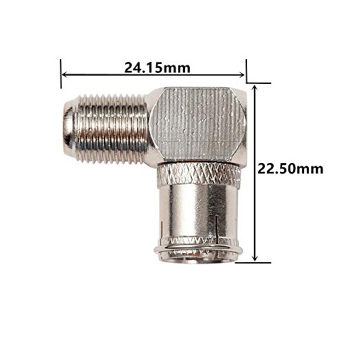 Ancable 3-Pack Right Angle F Type Adapters, F-Pin Quick Push On Male to Female 90 Degree Connector for Wall Mounted TV,Wall Plate, Cabinet, RV TV and Coax Coaxial Cable Connection