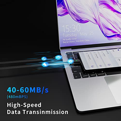 Magnetic Charging Cable 3A Fast Charging(3 Pack,3.3/6.6/6.6ft) 3 in 1 Magnetic Phone Charger Cable with LED Light, Nylon Braided Magnetic Cable, Data Transfer Cord for iProduct/USB-C/Micro-USB Device