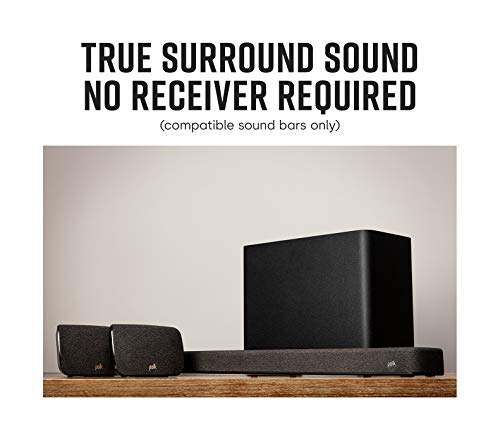 Polk SR2 Wireless Surround Sound Speakers for Select Polk React and Polk Magnifi Sound Bars - Immersive Surround Sound, Easy Set Up, Multiple Placement Options, 2 Count (Pack of 1)