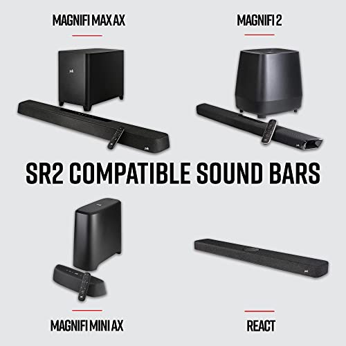Polk SR2 Wireless Surround Sound Speakers for Select Polk React and Polk Magnifi Sound Bars - Immersive Surround Sound, Easy Set Up, Multiple Placement Options, 2 Count (Pack of 1)