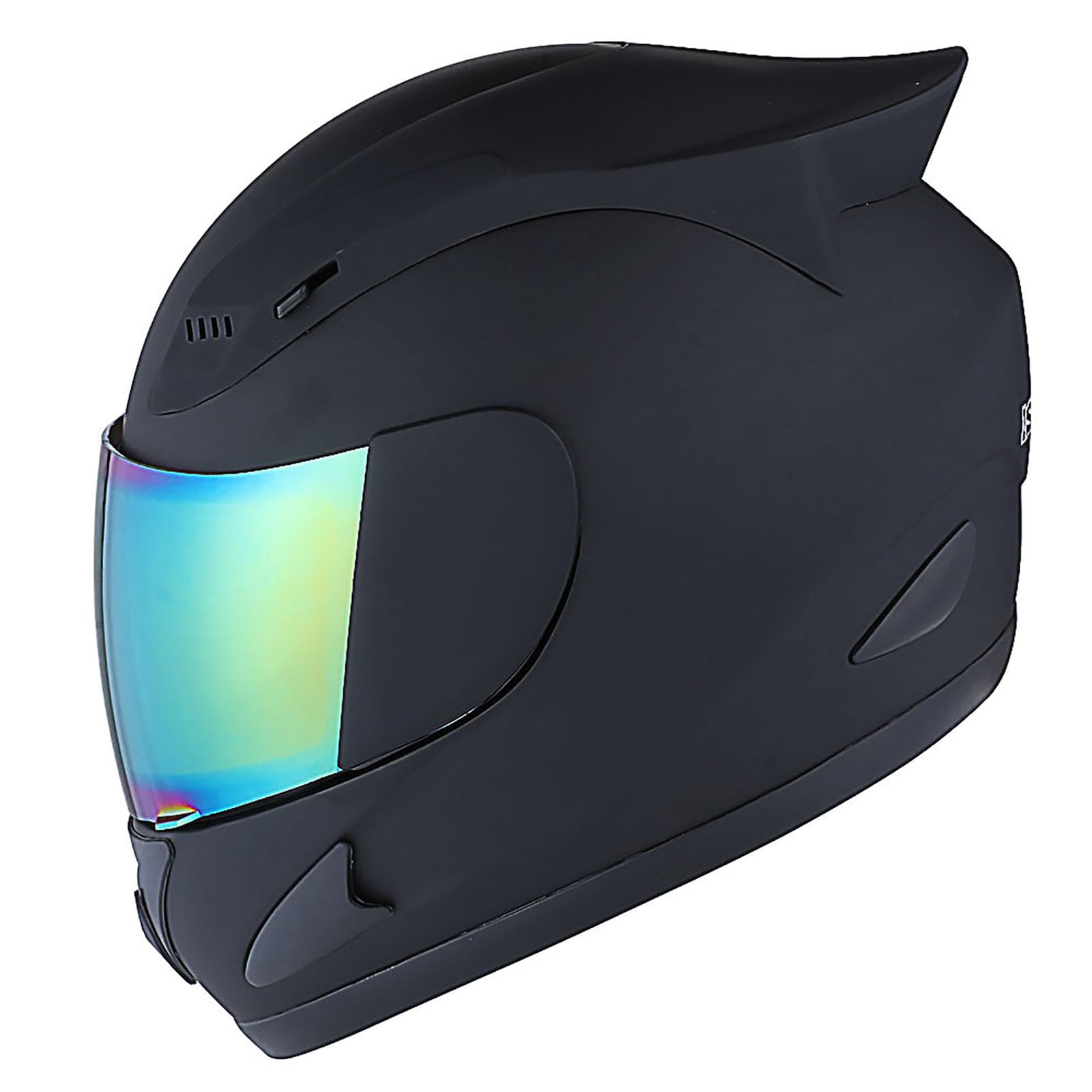 1Storm Motorcycle Bike Full Face Helmet Mechanic Skull: HJDJ11 Matt Black