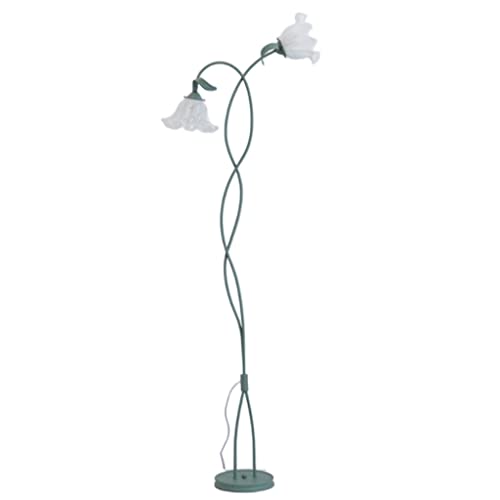 YTYZC Vintage Rustic Floor Lamp Cream Bell Orchid Table Lamp Bedroom Lamp for Living Room Flower Standing Lamp