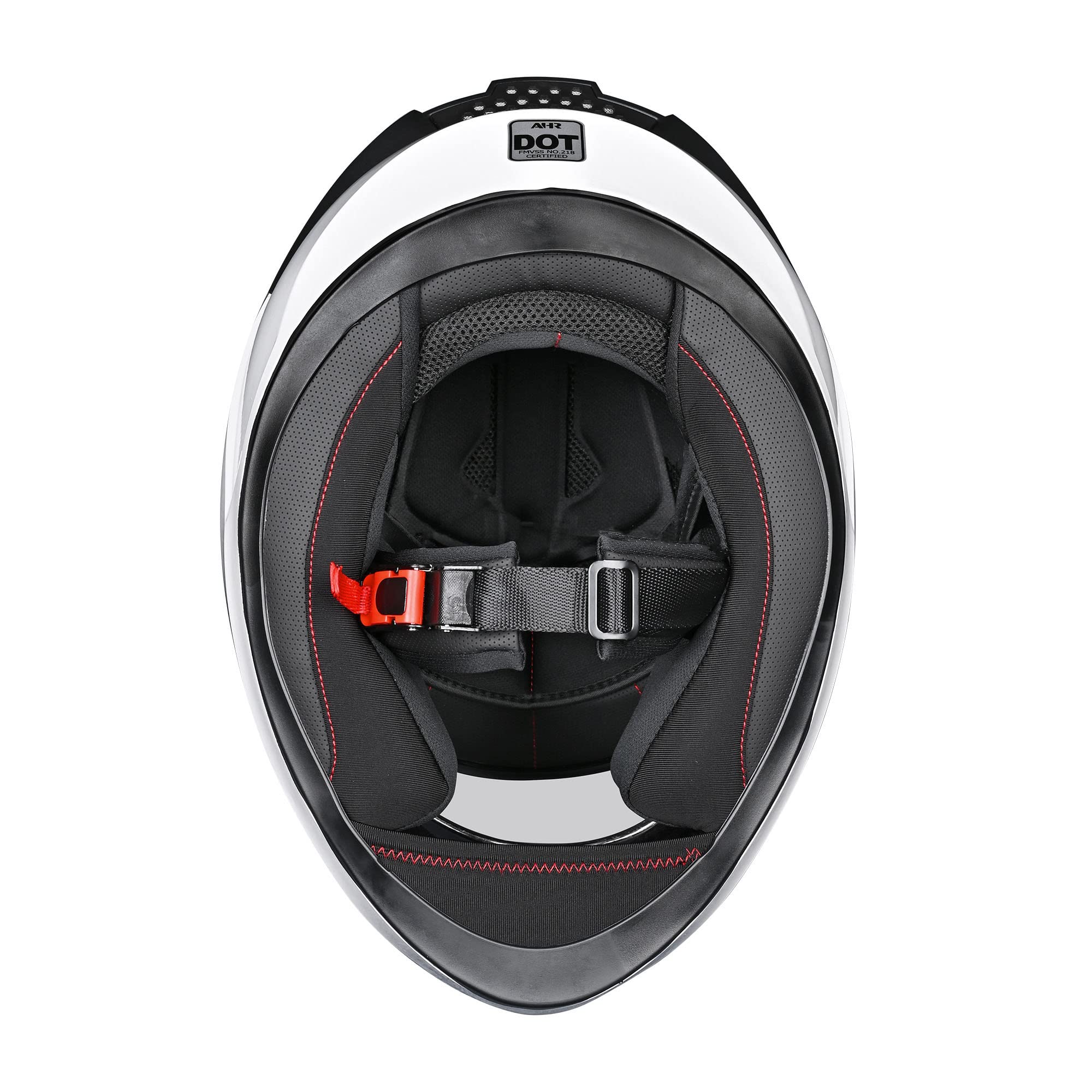 AHR Full Face Motorcycle Helmet Lightweight Street Bike Helmet with Storage Bag Great Ventilation & Streamlined Design for Touring Racing, Run-F3 DOT Approved (White, XX-Large)