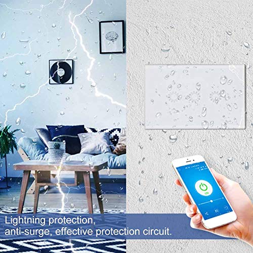 WiFi Smart Touch Panel Light Switch, Smart Switch Support Voice Control Phone APP Control Touch Control with Timing Function for Smart Home(White)