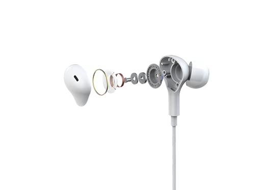 Wired Earbuds Noise Isolating in-Ear Headphones Sports Workout Magnetic Earphone w/Microphone Volume Control 3.5mm Plug for Android Samsung Galaxy Moto LG Blu iPhone Cell Phones Laptop Computer(White)