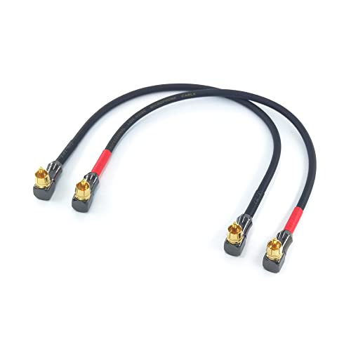 WJSTN-061 90 Degree Right Angle RCA Cable Male to Male Subwoofer Cable Digital Coaxial Audio Cable for Home Theater, Sound Bar, TV,and More, 2Pack (1FT)
