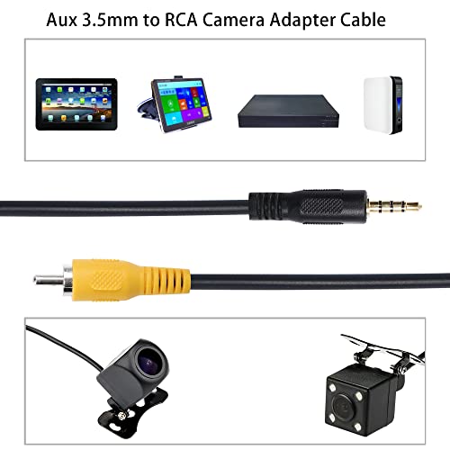 PNGKNYOCN 3.5 mm to RCA Video Cable 1/8 inch Male Plug to RCA Male Audio Adapter Cable for Car DVR,Carcorder,Surveillance Camera Equipment(1.5M)