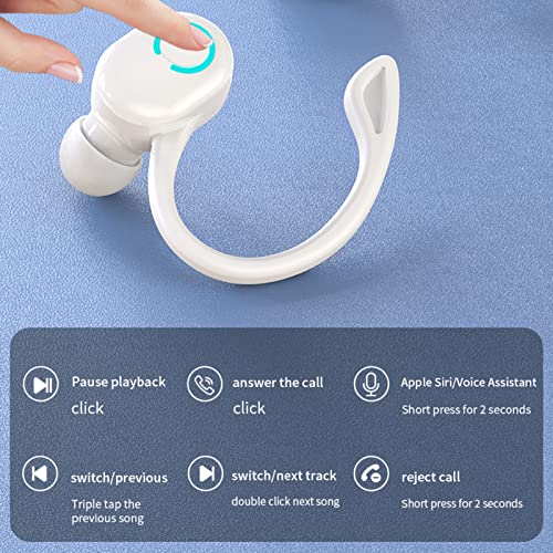 LuyanHapy9 1 Pair Sports Headphone Phone Call Stable Transmission Wireless Bluetooth-Compatible 5.2 Smart Earbud for Sports White