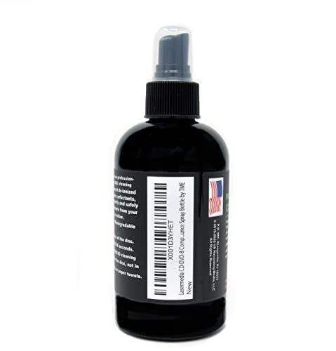 Compact Disc CD CDR and DVD DVD-R Cleaning Solution Fluid (Not a Scratch Remover) 8 Ounce (237 ML) Spray Bottle Cleaner CD-DVD-8 Made in USA Lasermedia