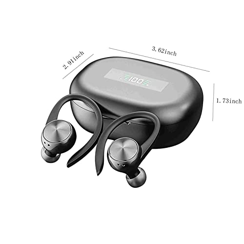 Decsix Running Headphones Wireless Earbuds with Earhooks,Over Ear Sport Headphones, Bluetooth Headphones, β Sweatproof Earphones Workout Jogging Gym, Black