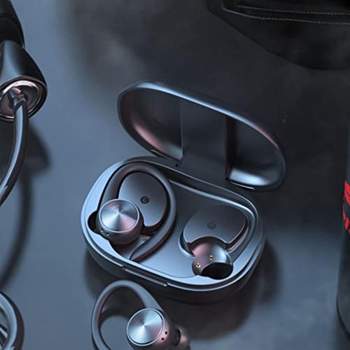 Decsix Running Headphones Wireless Earbuds with Earhooks,Over Ear Sport Headphones, Bluetooth Headphones, β Sweatproof Earphones Workout Jogging Gym, Black