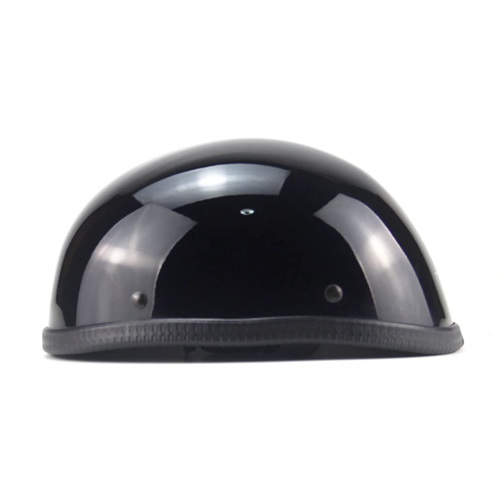 Woljay Motorcycle Half Helmet Beanie Cruising Skull Cap Small Helmets for Motorbike Scooter Chopper Moped Scooters Electric (X-Large, Gloss Black)