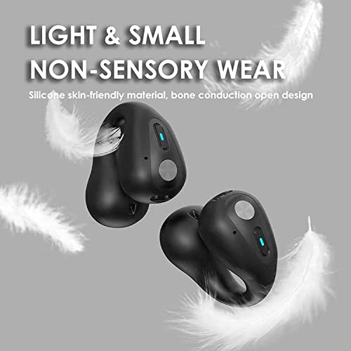 FAIIVE Wireless Ear Clip Bone Conduction Headphones, Open Ear Mini Wireless Bluetooth Ear Clip Bone Conduction Running Sports Headphones (Khaki)