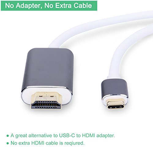 Smolink USB-C to HDMI Cable 15ft/4.5m(Thunderbolt 3 Compatible, HecToo USB-C HDMI 4K 60Hz Cable for 2017/2016 MacBook Pro, 2015 MacBook