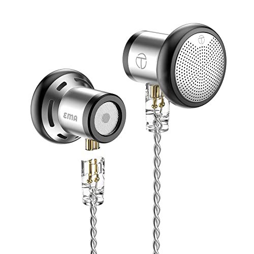 WJLYP TRN EMA Metal Flat-Head Earphone 14.2mm Dynamic Driver in Ear Sports Running Headphone Bass HiFi Music Headset Earbuds with Detachable Upgrade Cable (Without Mic)