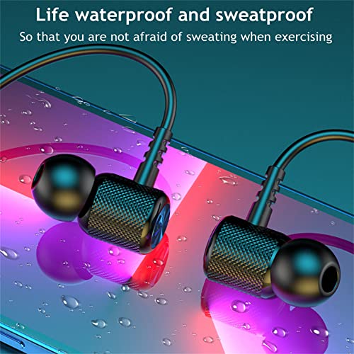 Wireless Earbuds Bluetooth Headphones Neck Hanging Headphones,Wireless Bluetooth-compatible 5.2 Headphones Hanging Neck Stereo Noise Cancelling Universal Sports Headset With Microphone black