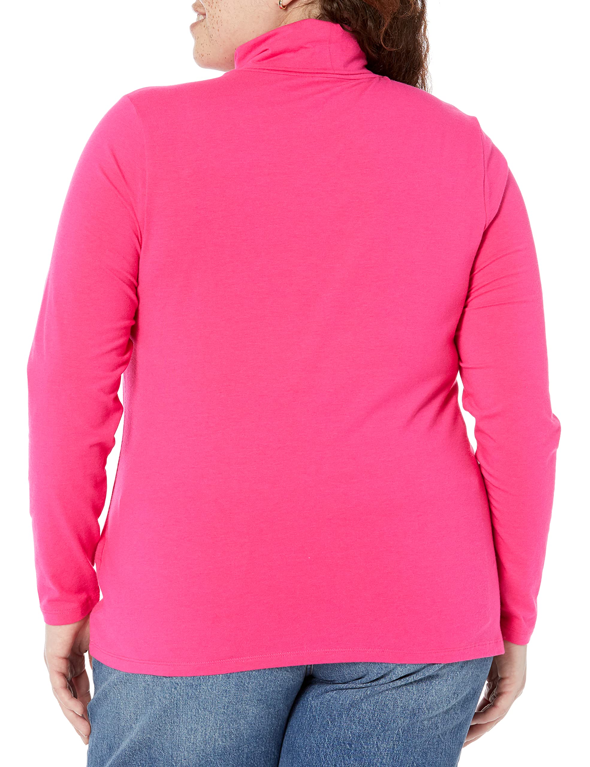 Amazon Essentials Women's Long-Sleeve Turtleneck (Available in Plus Size), Hot Pink, Medium